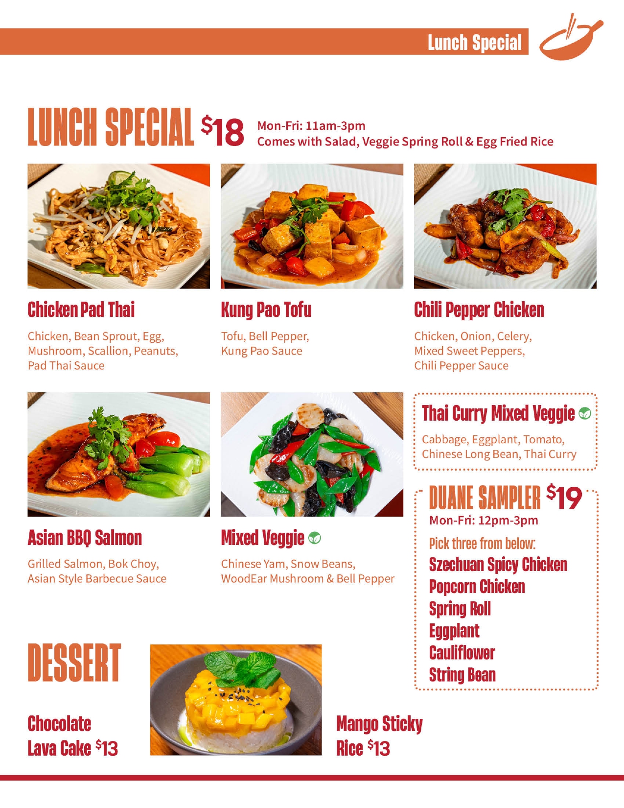 Food Menu - Wok In Duane | TriBeCa | Asian Restaurant